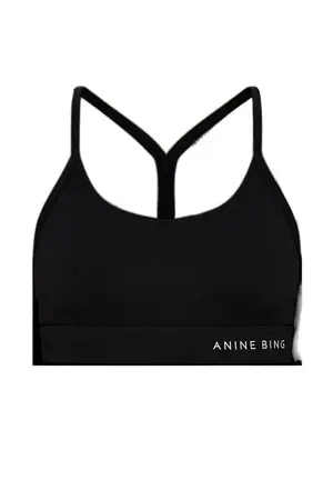 ANINE BING Eve Logo-print Racerback Sports Bra - Black