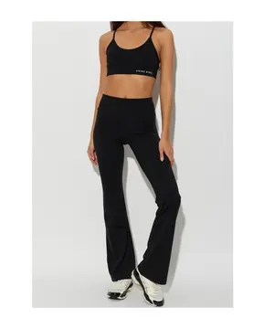 ANINE BING Eve Logo-print Racerback Sports Bra - Black