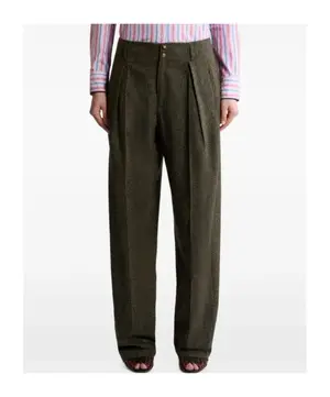 Etro Wool-blend Jacquard Trousers With Pegaso Buttons