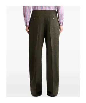 Etro Wool-blend Jacquard Trousers With Pegaso Buttons