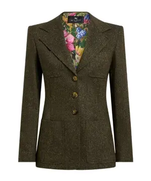 Etro Single-breasted Wool-blend Jacquard Jacket - Green