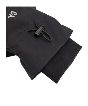 Y3 Logo-print Zip-detail Gloves