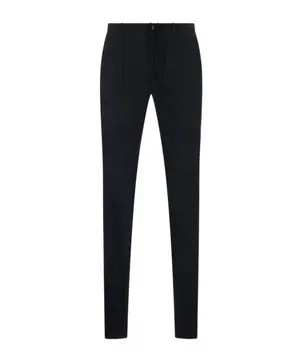 Incotex Teknotela Logo Patch Slim-fit Pants - Black
