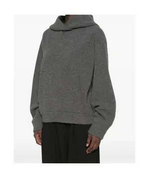 RÓHE Hooded Long-sleeved Sweater - Dark Gray