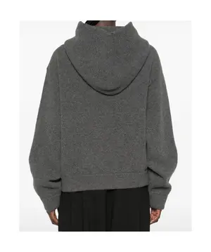 RÓHE Hooded Long-sleeved Sweater - Dark Gray