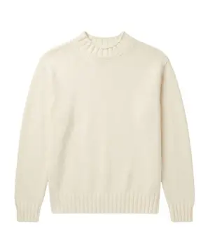 DUNST Chunky Roll Neck Knitted Sweater - Ivory