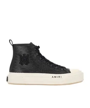Amiri Python Embossed Ma Court Hi Sneakers - Black