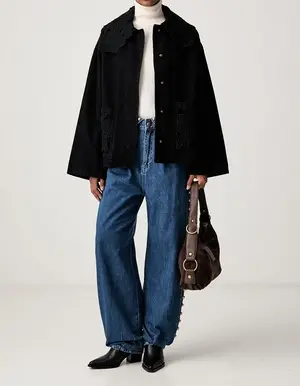 Farm Rio Stud-embellished Floral-embroidered Jeans