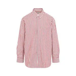 AMI Paris Large Striped Shirt - Red