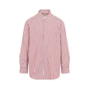AMI Paris Large Striped Shirt - Red