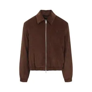 AMI Paris Adc Zipped Jacket - Brown