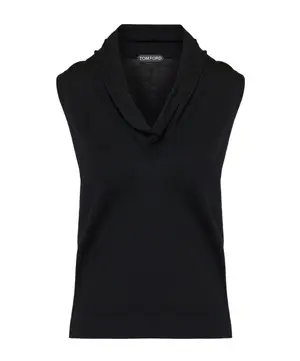 TOM FORD Cowl-neck Sleeveless Top - Black