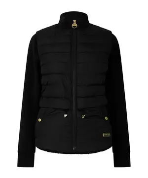 GANNI Collar Mixed Quilted Jacket - Black