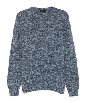Tagliatore Salen Marl-knit Crew Neck Sweater - Blue