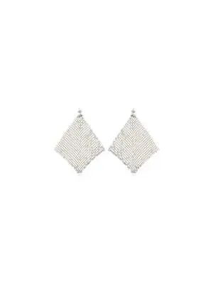 Rabanne Pixel Chainmail Earrings - Silver