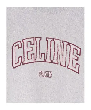 Celine Long-sleeve Sweatshirt - Grey/maroon/white