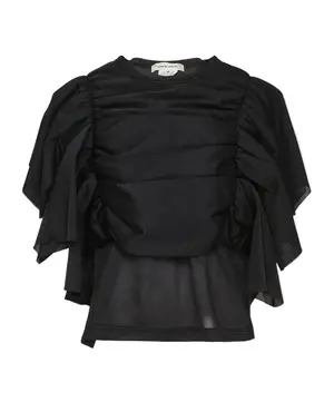 Comme Des Garçons Layered Gathered T-shirt - Black