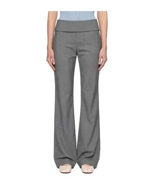 ST. AGNI Folded-up Waistband Trousers - Grey