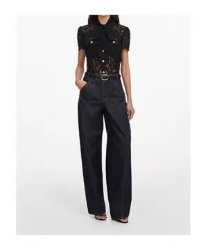 SELF-PORTRAIT Lace Tie Neck Top