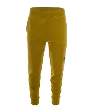 C.P. COMPANY Diagonal Raised Fleece Cargo Lens Sweatpants - Yellow