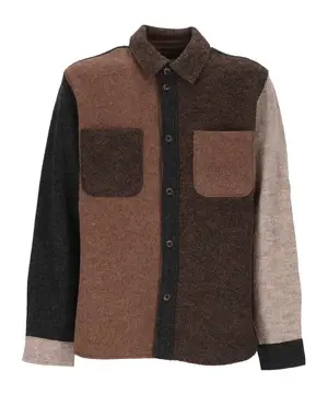 LES DEUX Colour-block Wool Overshirt