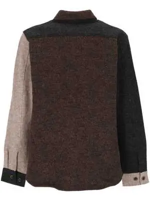 LES DEUX Colour-block Wool Overshirt