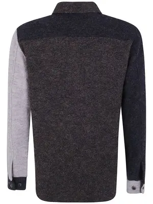 LES DEUX Colour-block Wool Overshirt