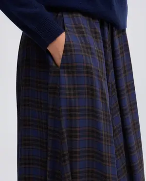 Aspesi Plaid Gatheredwaist Midi Skirt