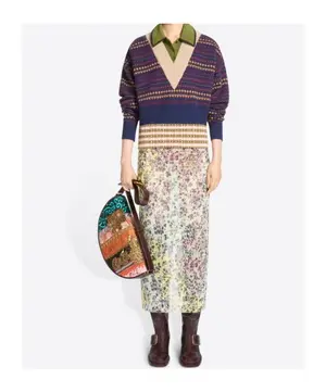 Dries Van Noten Jacquard Midi Skirt