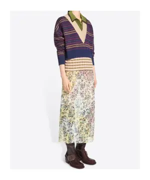 Dries Van Noten Jacquard Midi Skirt