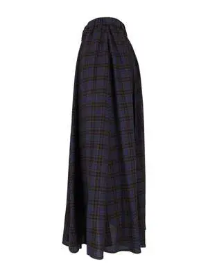 Aspesi Plaid Gatheredwaist Maxi Skirt
