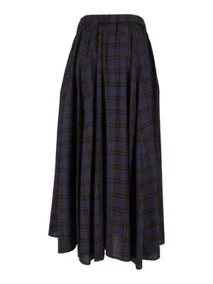Aspesi Plaid Gatheredwaist Maxi Skirt