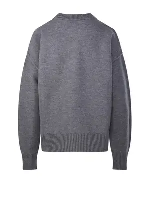 AMI Paris De Coeur Buttoned Cardigan - Grey