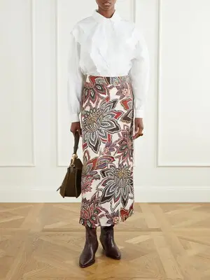 Farm Rio Printed Satin Maxi Skirt