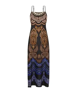 Farm Rio Sleeveless Camisole Maxi Dress - Black