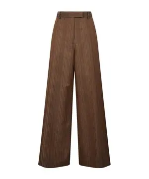 Dries Van Noten Striped Wide Leg Pants - Brown