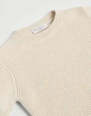 Brunello Cucinelli Sparkling Cashmere English Rib Sweater