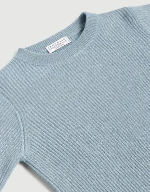 Brunello Cucinelli Sparkling Cashmere English Rib Sweater