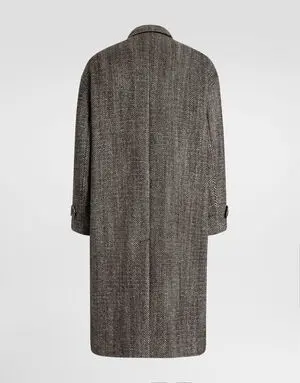Dolce & Gabbana Single-breasted Wool-blend Chevron Coat