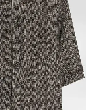Dolce & Gabbana Single-breasted Wool-blend Chevron Coat
