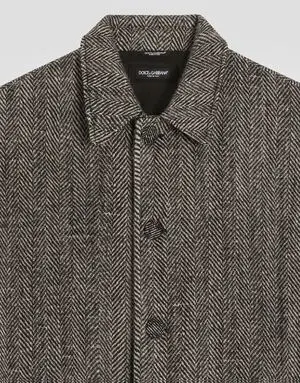 Dolce & Gabbana Single-breasted Wool-blend Chevron Coat