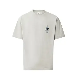C.P. COMPANY 30/1 Jersey Short Sleeve Comfort Logo T-shirt - Grey