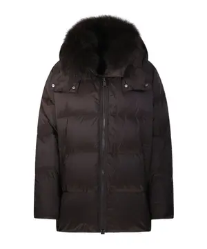 YVES SALOMON Long-sleeved Padded Jacket - Black