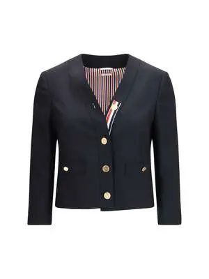 Thom Browne Hopsack Cardigan Jacket - Blue