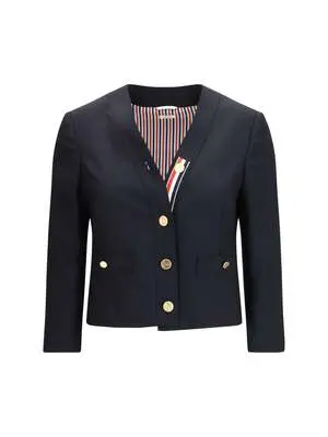 Thom Browne Hopsack Cardigan Jacket - Blue