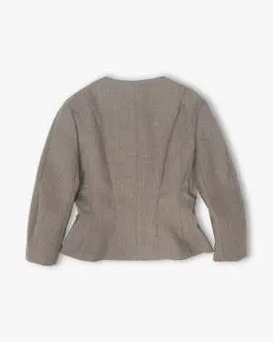 Jacquemus Peplum Fitted Short Jacket - Brown