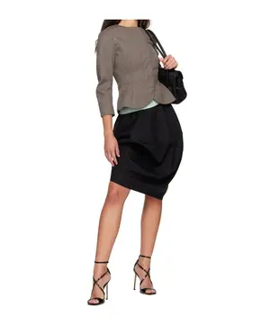 Jacquemus Peplum Fitted Short Jacket - Brown