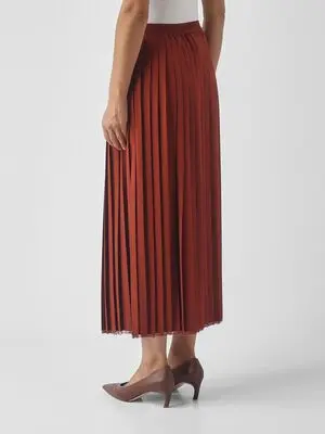 TWINSET Pleated Rawedge Midi Skirt