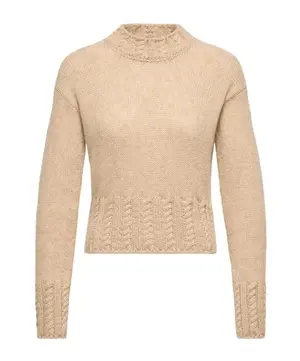 Moncler Alpaca Blend Polo Neck Jumper - Beige