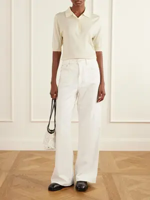 Studio Nicholson Short-sleeved Knitted Polo Shirt